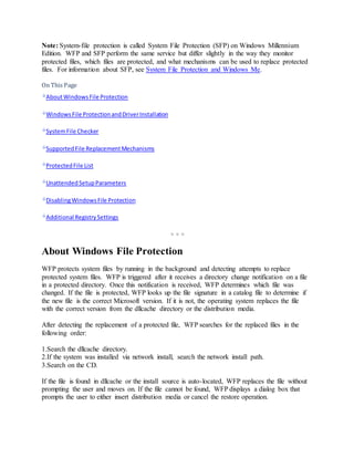 Disabling windows file protection | DOCX