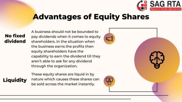 Summary of Equity Shares as Advantages, Disadvantages, and Its Features | PPT