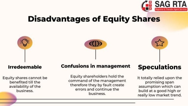 Summary of Equity Shares as Advantages, Disadvantages, and Its Features | PPT