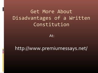 Disadvantages of a written constitution | PPT | Law