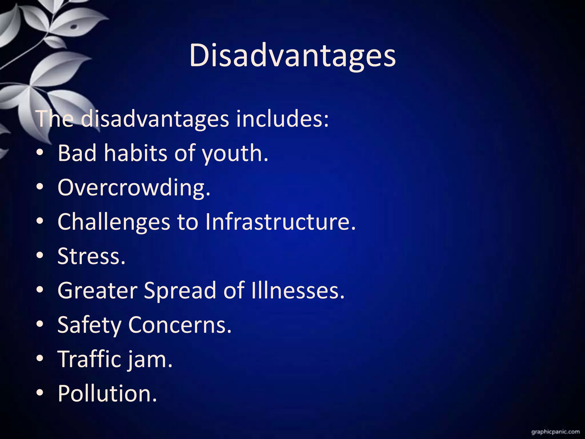 Disadvantages of city life | PPT