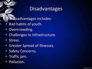 Disadvantages of city life | PPTX