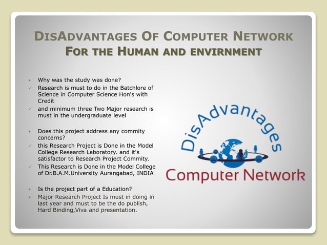Dis advantages of computer network | PPT