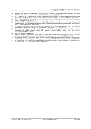 Disaggregated Optical Networks: A Survey | PDF