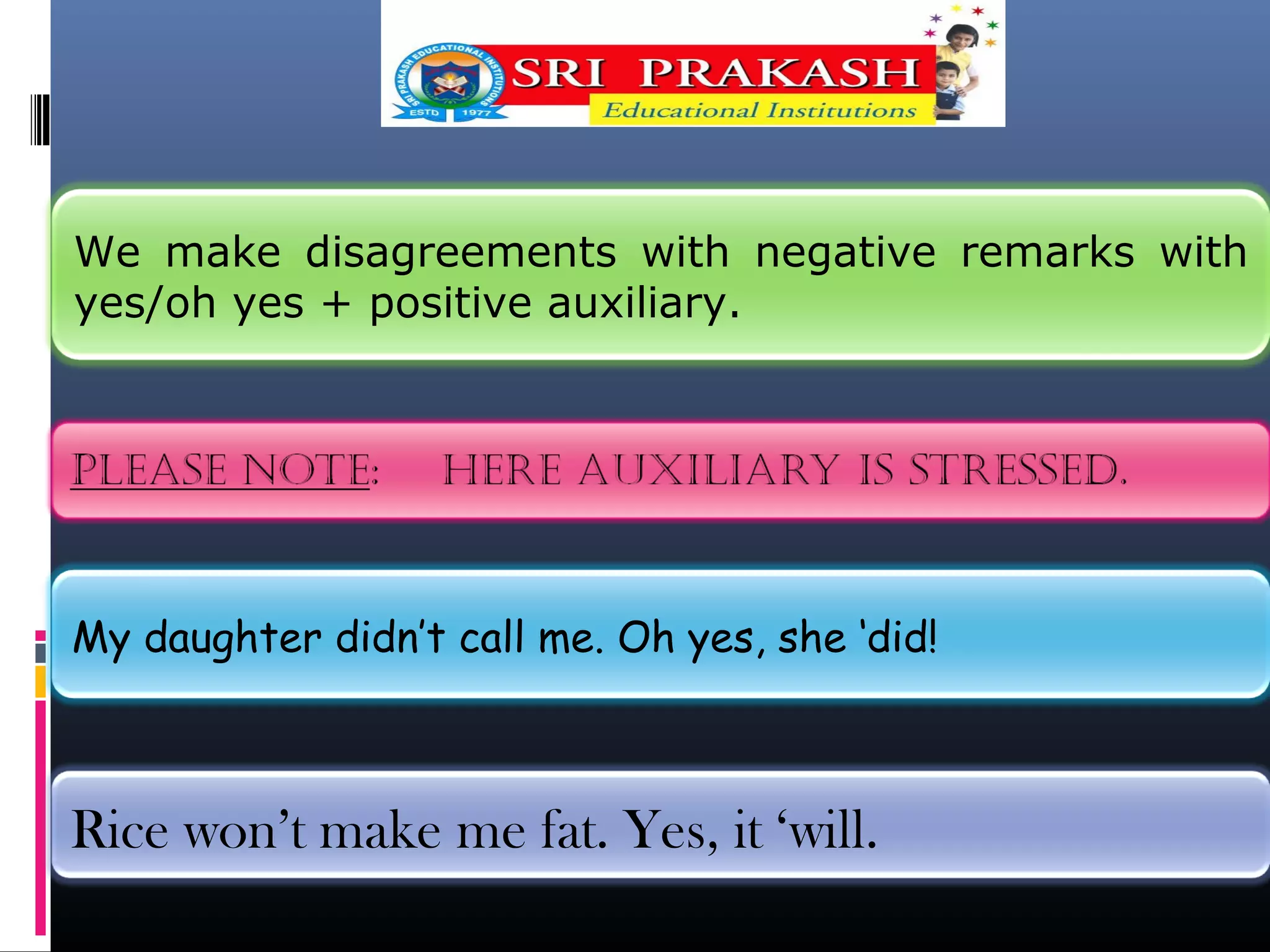 Disagreements with Negative Remarks. | PPT
