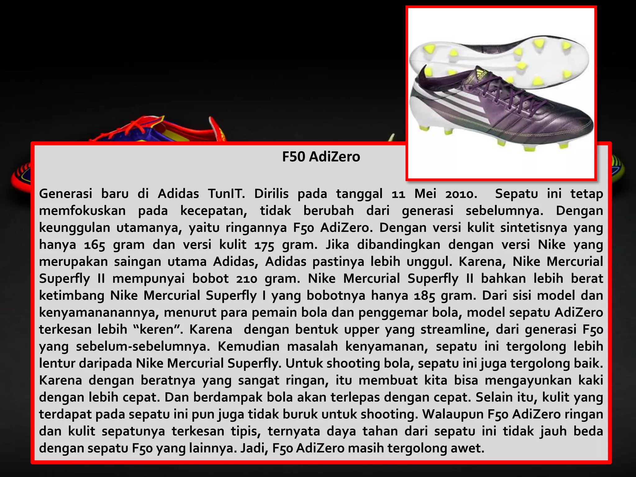 Disain produk adidas F50 | PPTX