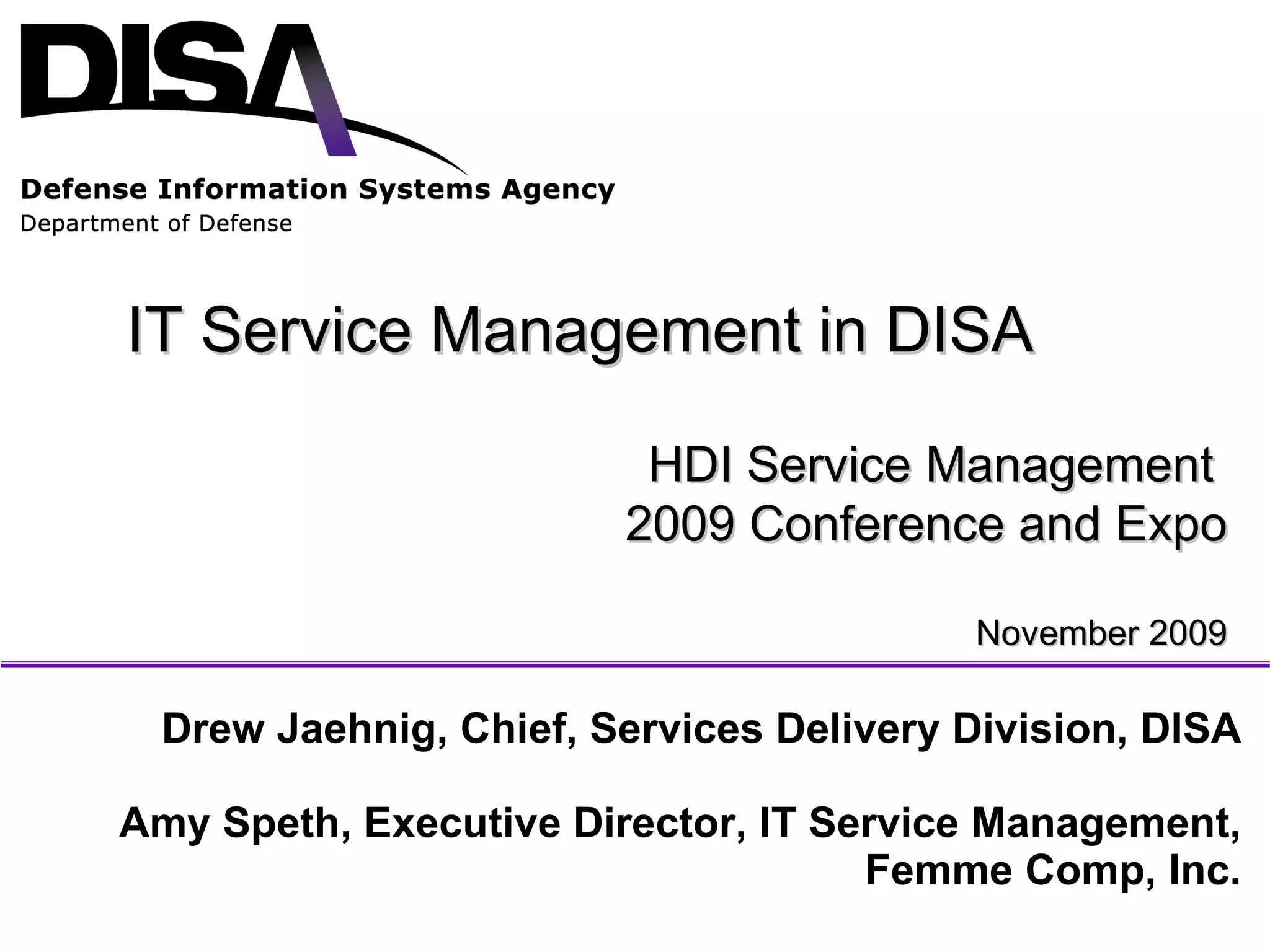 Disa Itsm V1.3 | PPT