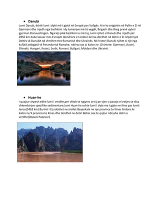 Disa lumenj te rendesishem ne bote | PDF