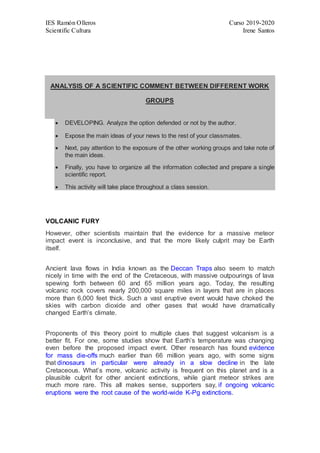 Disappearance of dinosaurs | PDF