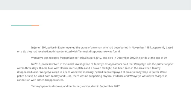 Disappearance of Tammy Lynn Belanger.pptx