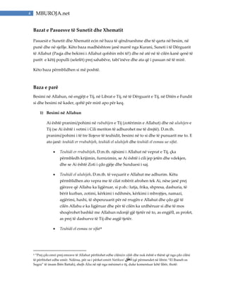 Disa prej bazave te akidese te pasuesve te sunnetit | PDF