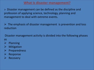 Disaster management using Remote sensing and GIS | PPTX