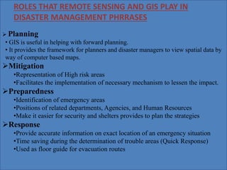 Disaster management using Remote sensing and GIS | PPTX