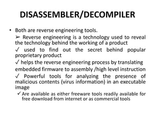 DISASSEMBLER-DECOMPILER.pptx | Computing | Technology & Computing