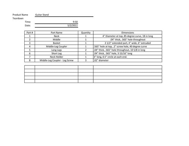 Disassembly chart | PPT
