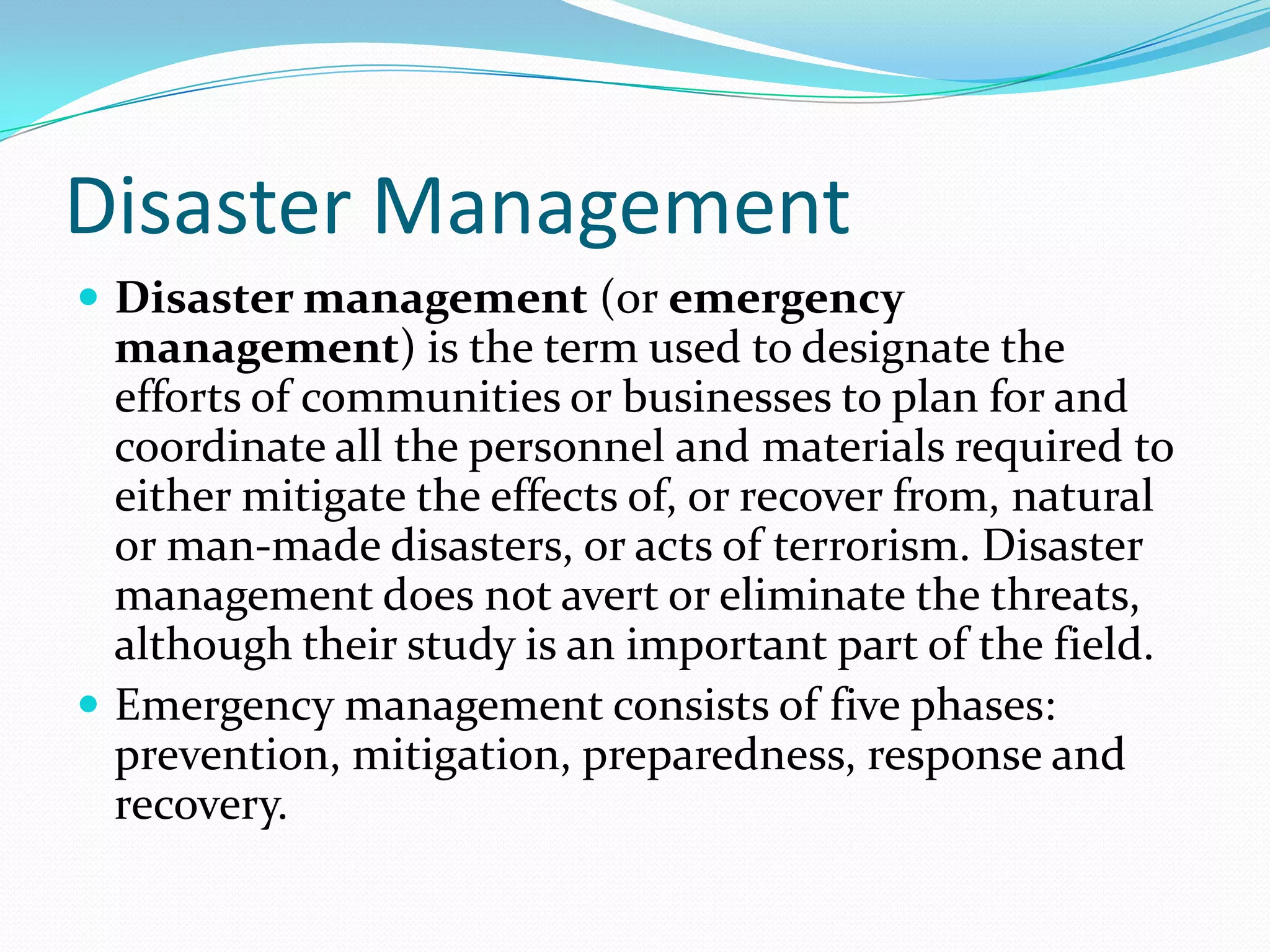 Disaster and Management | PPTX
