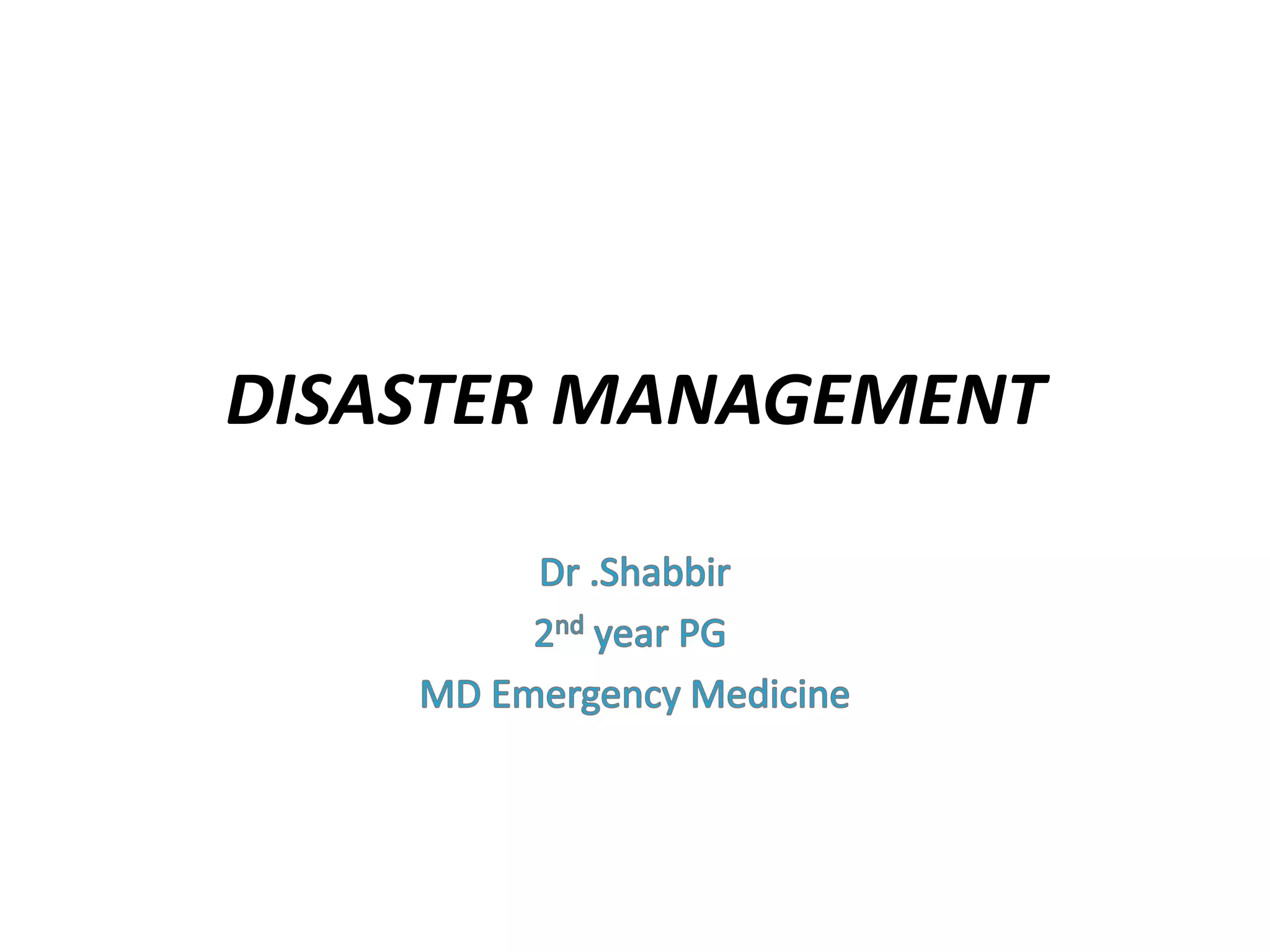 role of doctors in disaster | PPTX