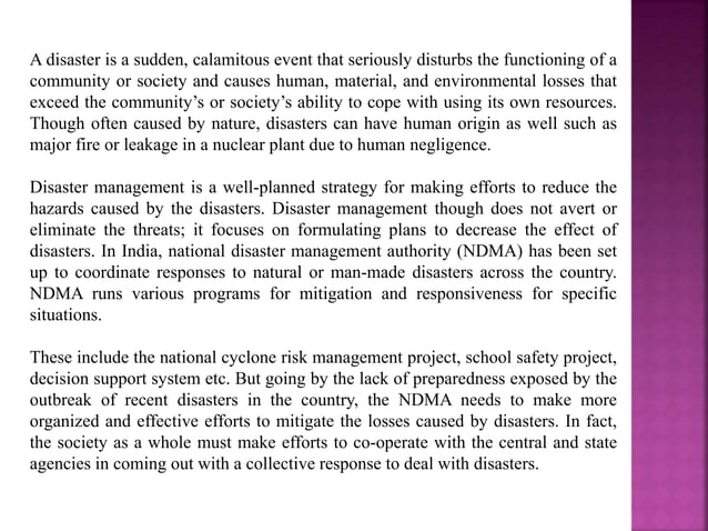 DISASTER MANAGEMENT | PPT