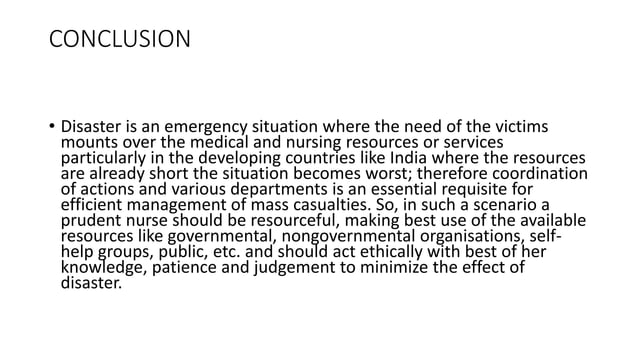 DISASTER NURSING/EMERGENCY NURSING MANAGEMENT | PPTX | First Aid | Injuries