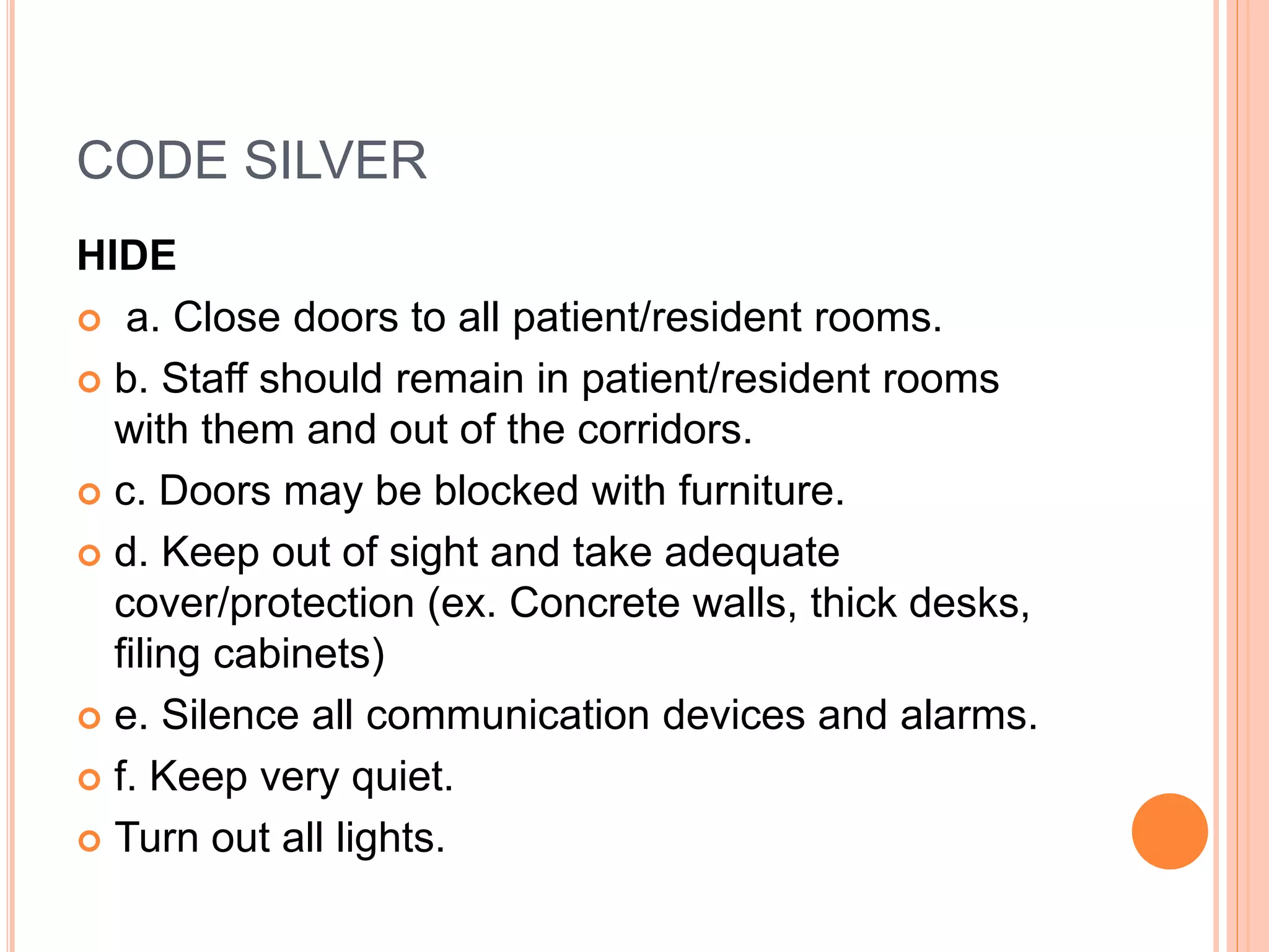 DISASTER-AND-EMERGENCY-CODES-ppt-11-15.pptx | First Aid | Injuries