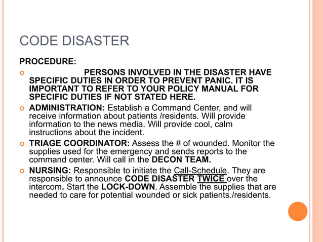 DISASTER-AND-EMERGENCY-CODES-ppt-11-15.pptx | First Aid | Injuries