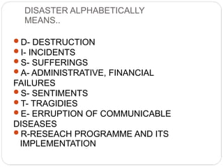 disaster nursing guidenotes for reference only | PPT