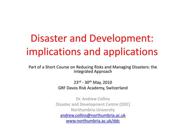 Disaster and development training at grf | PPTX | Environment | Science