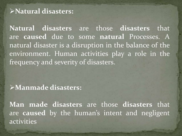 Disaster and its types | PPTX