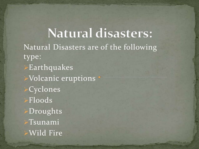 Disaster and its types | PPTX