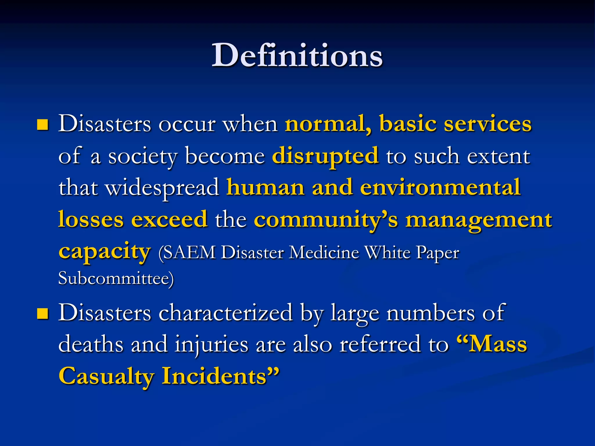 Disaster and Mass Casualty Incidents (updated 7th July 2020) | PDF