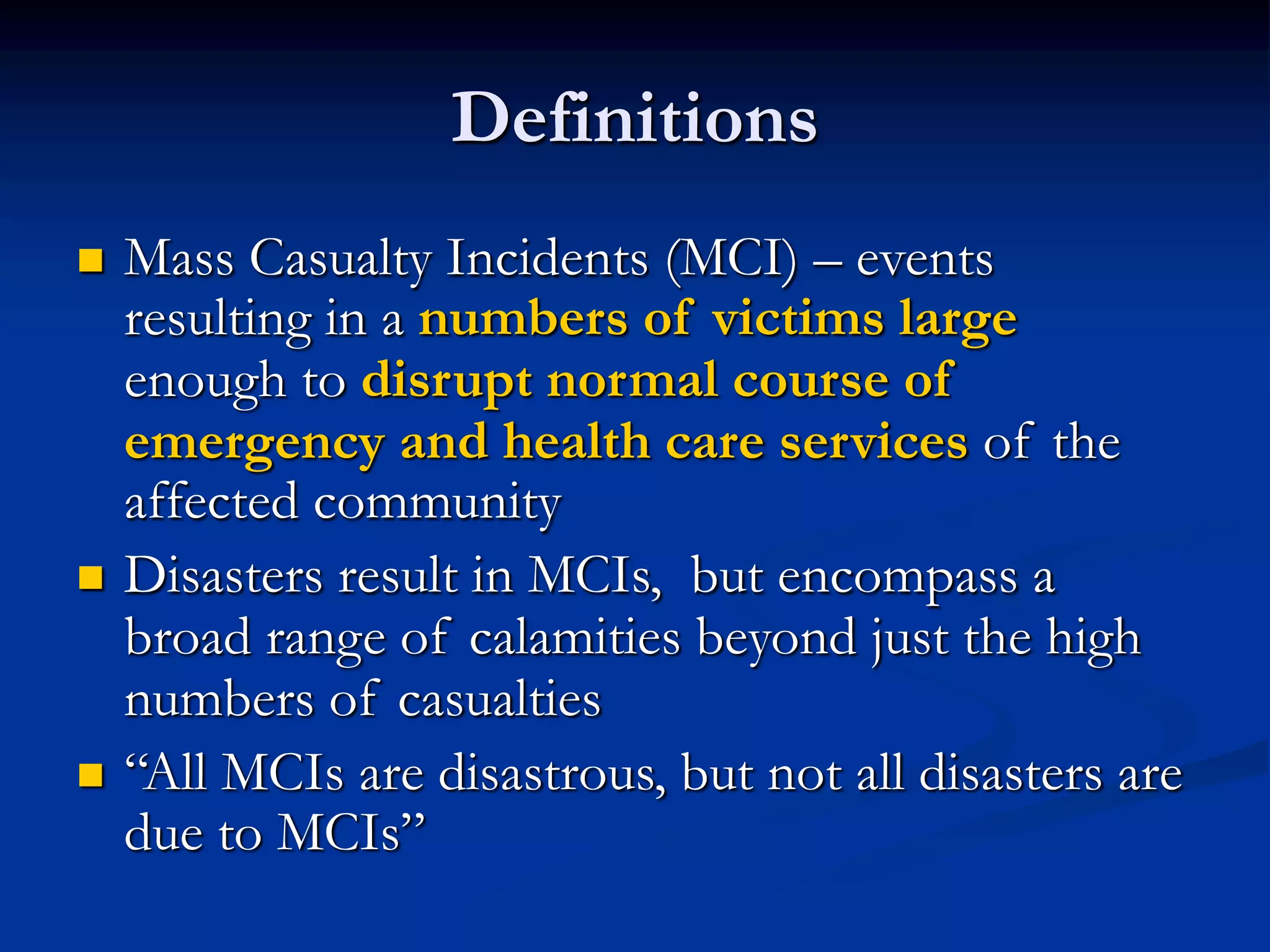 Disaster and Mass Casualty Incidents (updated 7th July 2020) | PDF