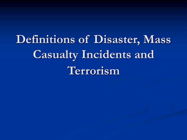 Disaster and Mass Casualty Incidents (updated 7th July 2020) | PDF ...