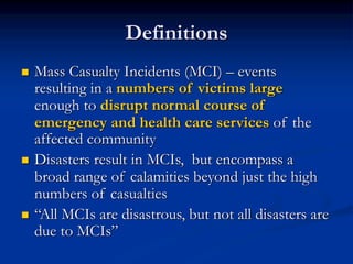 Disaster and Mass Casualty Incidents (updated 7th July 2020) | PDF