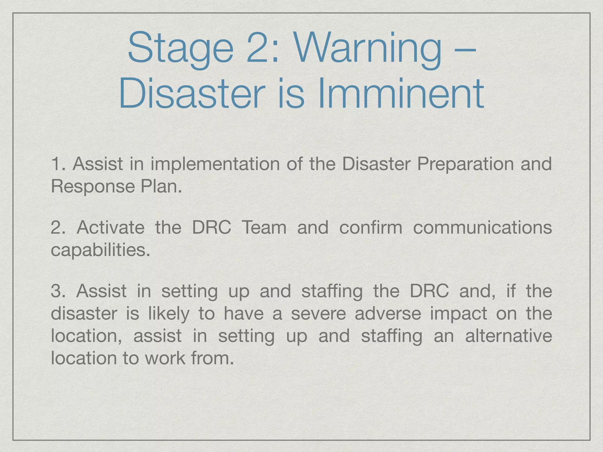 Disaster committee - roles & responsibilites | PDF