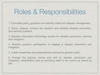 Disaster committee - roles & responsibilites | PDF