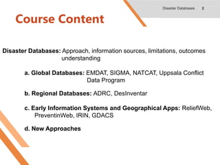 Disaster database | PPT
