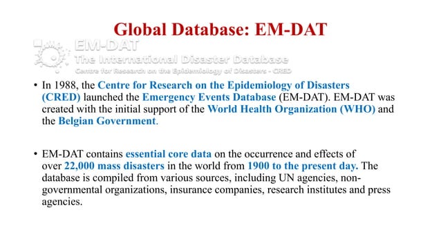 Disaster database slide | PPT