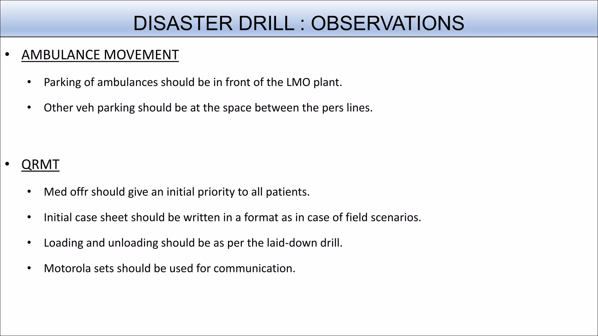 DISASTER DRILL OBSERVATIONS.pptx