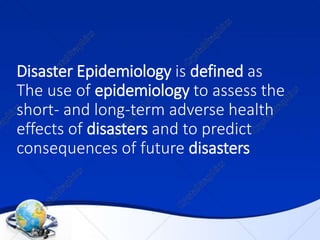 Disaster epidemiology nouran | PPTX