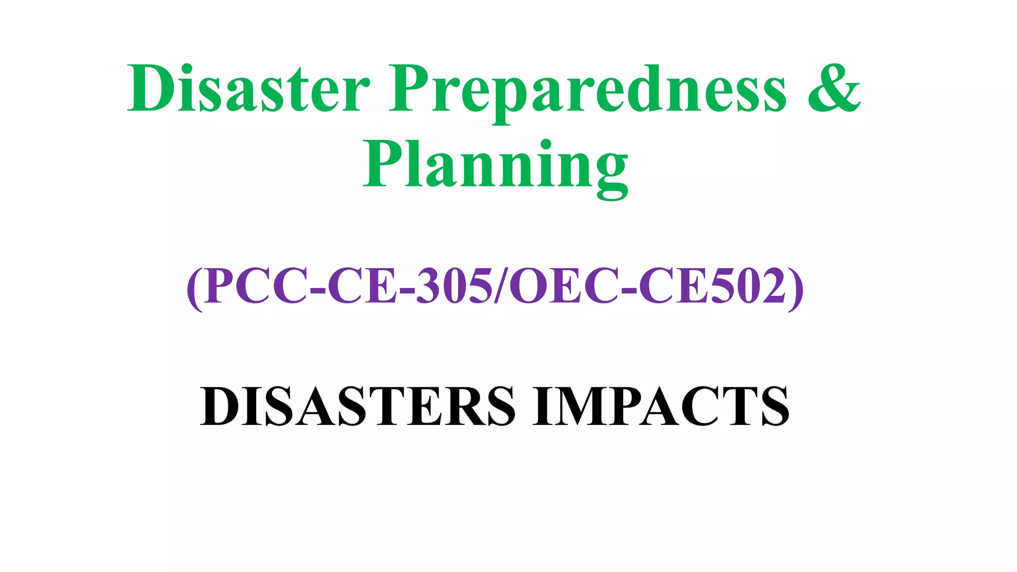 Disaster impacts | PPTX