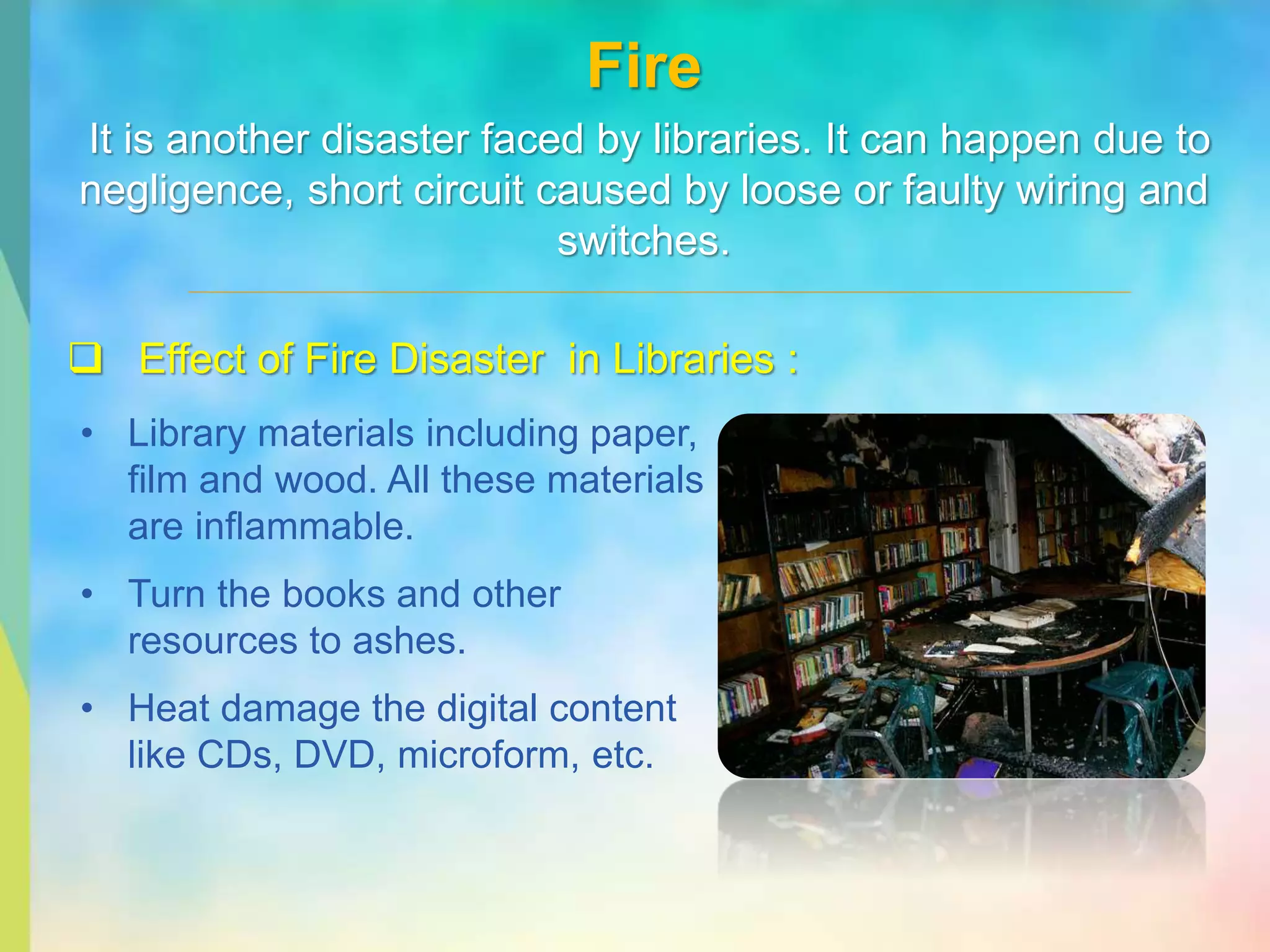 Disaster in libraries | PPTX