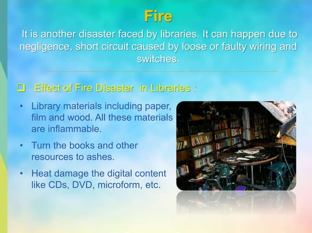 Disaster in libraries | PPTX