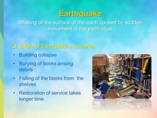 Disaster in libraries | PPTX