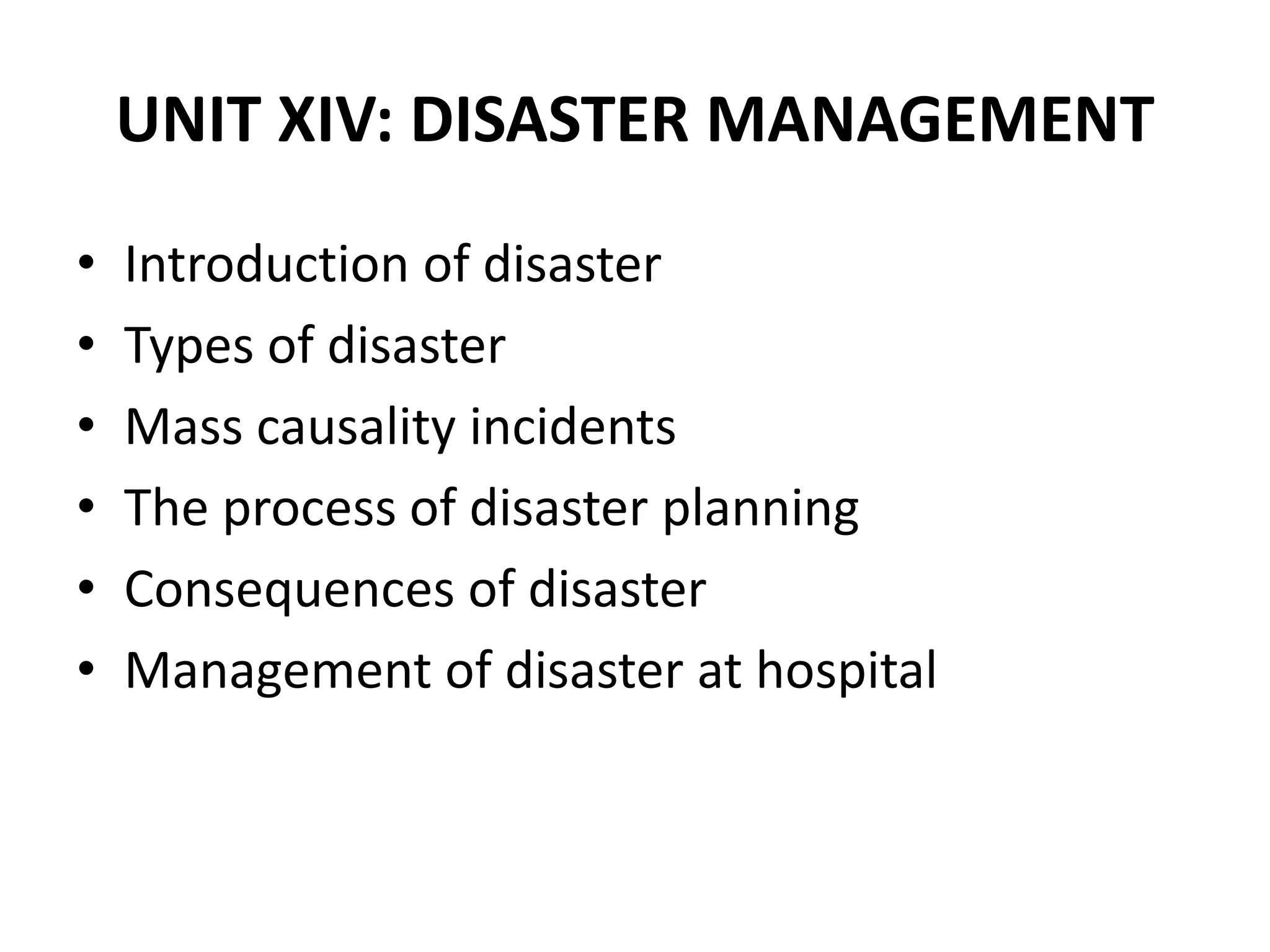 Disaster (leadership and management) ppt. | PPTX