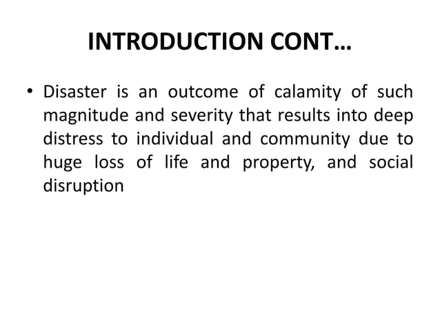 Disaster (leadership and management) ppt. | PPTX | Disasters