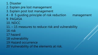 Disaster and Risk reduction Lesson 1 | PPTX