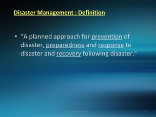 Disaster Management | PPT