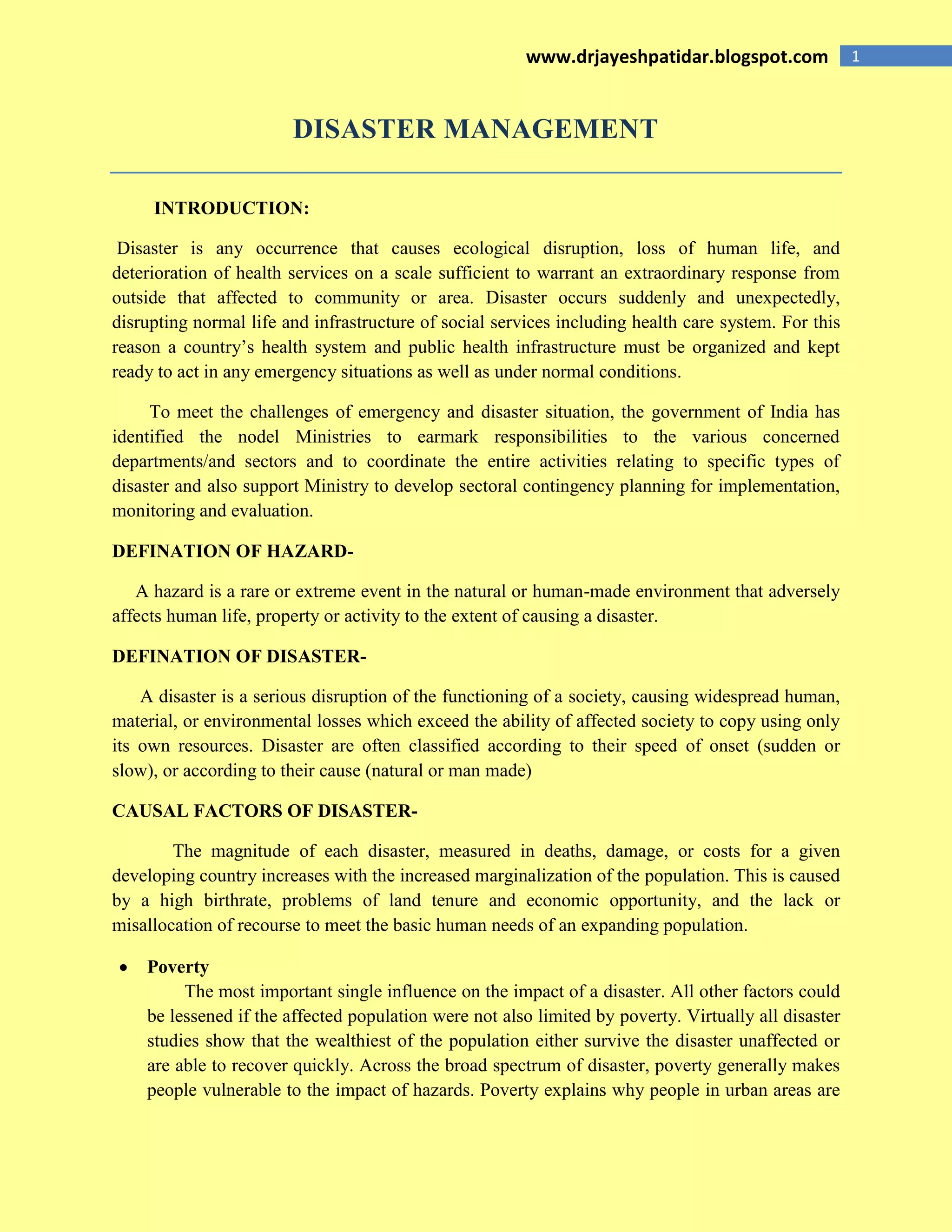 Disaster management | PDF | Environment | Science