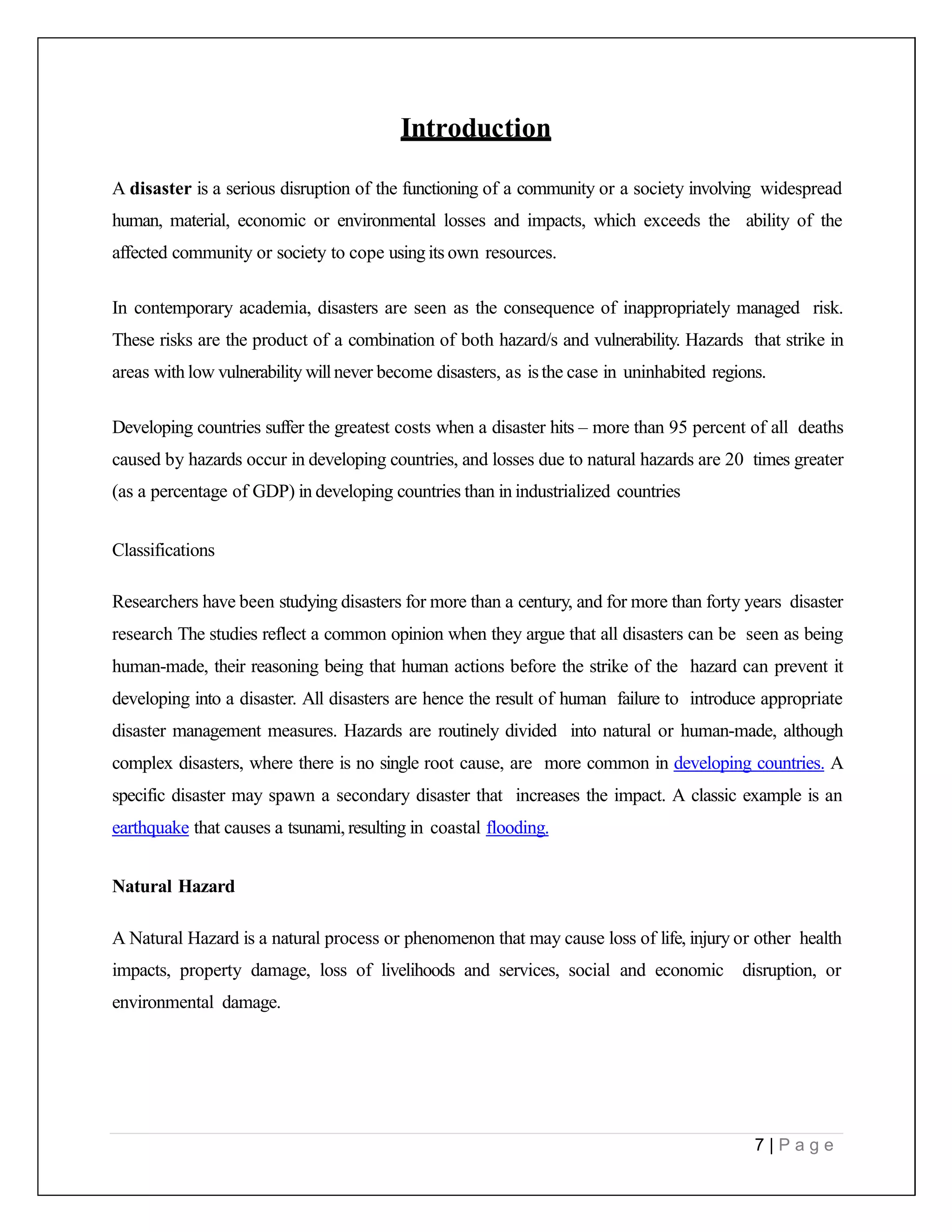 Disaster management Project For Class 9 | PPTX