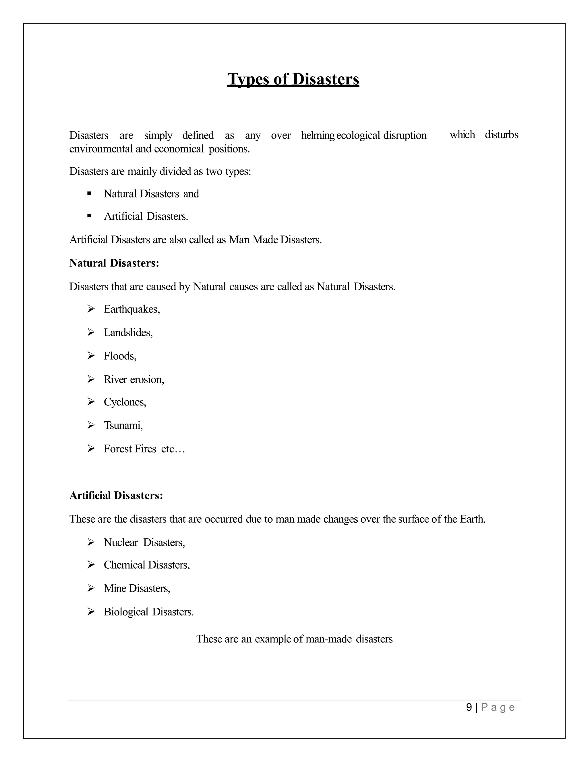 Disaster management Project For Class 9 | PPTX